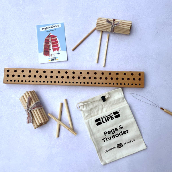 Ragged Life 50cm Peg Loom Set | Weaving Kit with Tools & Instructions